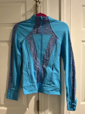 Ivivva Lululemon Perfect Your Practice Teal Full Zip Jacket Girls 14 | eBay