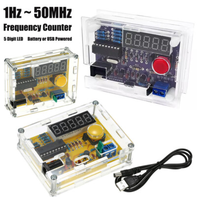 1Hz-50MHz Digital LED Crystal Oscillator Frequency Counter Meter Tester ...