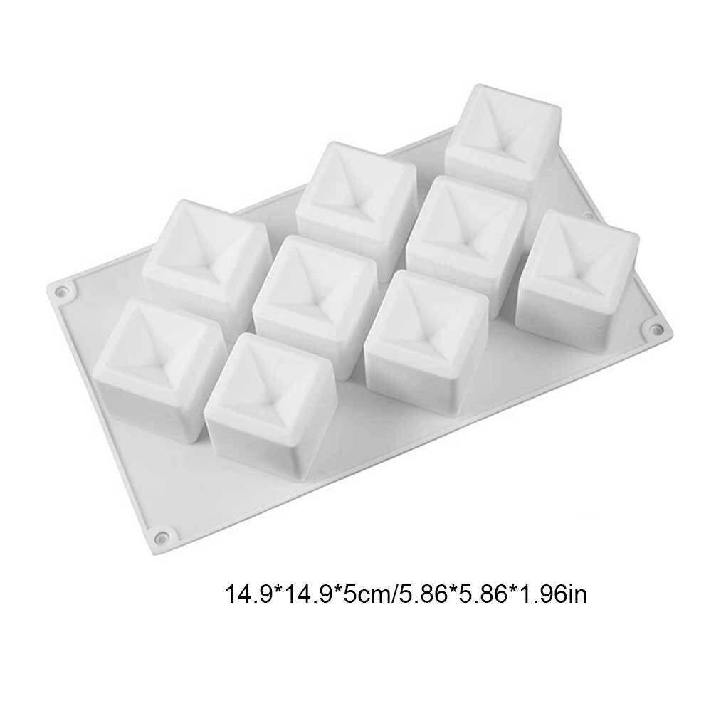 9-grid Fondant Chocolate Cake Mold Square Shaped Silicone Mould Molds ...