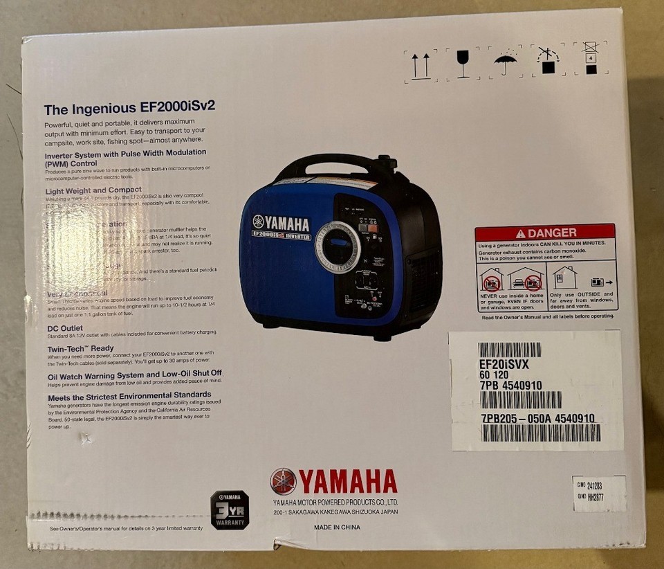 Yamaha EF2000ISv2 EF2000IS 200W Inverter Generator | eBay