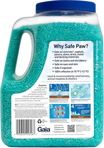 Safe Paw Ice Melt - Pet & Kid Friendly, Salt-Free & Sea Green 8 Pounds ...