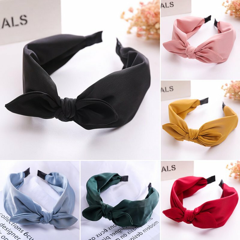 Womens Fabric Hair Band Bow Wide Headband Knot Alice Head Band Hair ...