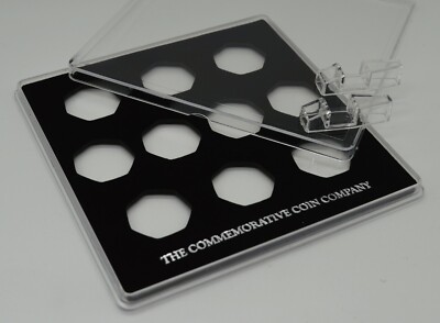 Standing Acrylic Glass Display/Presentation Case. 10 x 50p Coins ...