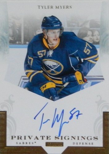 11-12 panini private signings tyler myers buffalo sabres autograph auto ...