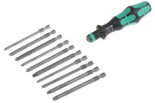 Wera INTERCHANGEABLE SCREWDRIVER SET 11Pcs Hexagon, Phillips, Pozidriv ...