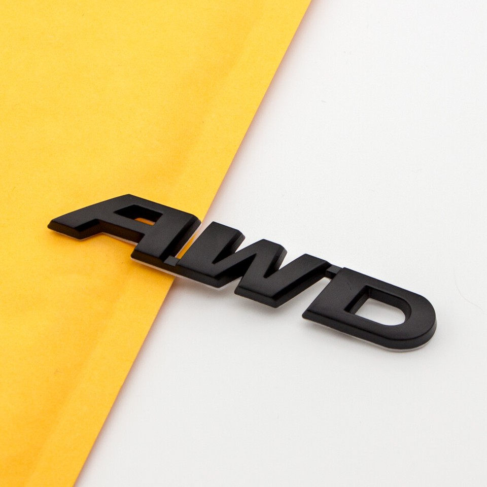 2x Matte Black Metal Small AWD Emblem All Wheel Drive Logo Side Wing ...