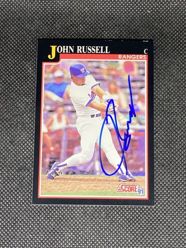 John Russell Texas Rangers 1991 Score Signed Auto Card #802 ~ COA | eBay