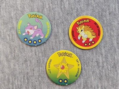 Vintage Pokemon Rattata Staryu Sandslash Pog Set 1998 Nintendo Game ...