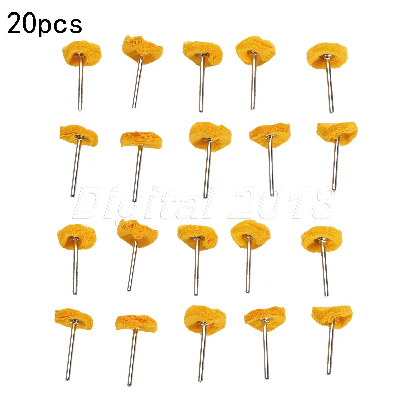 25X3mm Yellow Cloth Polishing Round Wheel Shank Brushes For Rotary ...