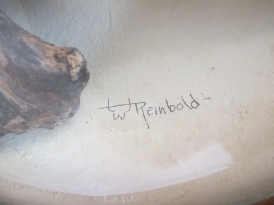 William Reinbold Carved Pheasant Diorama Signed Domed Glass Folk Art ...