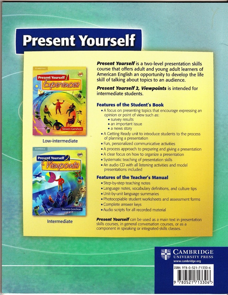Viewpoints Present Yourself 2 Student's by Steven Gershon (2008, CD / Paperback) 9780521713306| eBay
