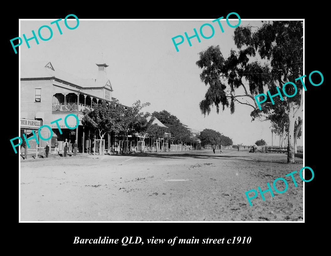 OLD LARGE HISTORIC PHOTO OF BARCALDINE QLD, VIEW OF MAIN STREET c1910 ...