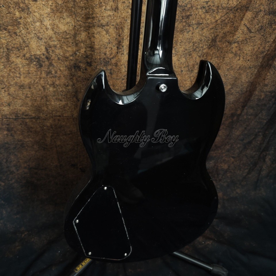 Black Tony Iommi SG Electric Guitar Gloss Solid Body Cross Inlay ...