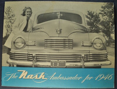1946 Nash Ambassador Sales Brochure Folder Excellent Original 46 | eBay