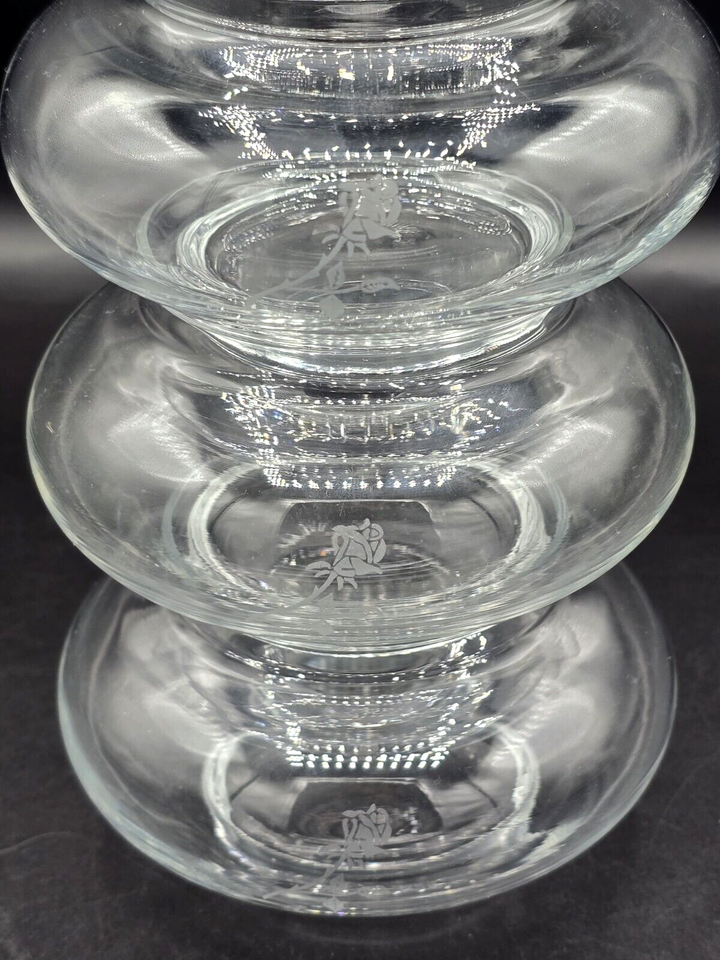 1970’s Pagoda Stacking Apothecary Candy Jar with Lid w/ Etched Roses | eBay