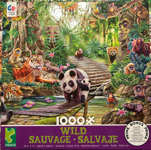 Ceaco "Wild" 1000 Piece Puzzle, Pandas, Lions, Monkeys | eBay