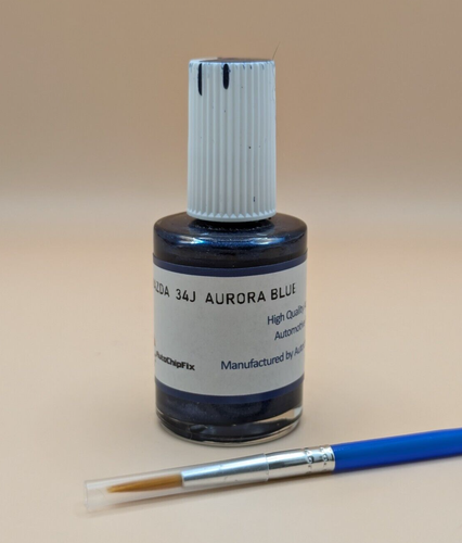 For Mazda Code 34J Aurora Blue Touch Up Paint + Free Fine Tip Brush ...