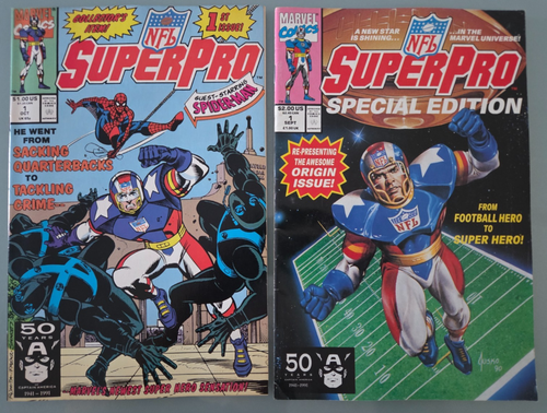 NFL SUPERPRO SPECIAL EDITION #1 (1991) MARVEL COMICS BONUS Issue #1 ...