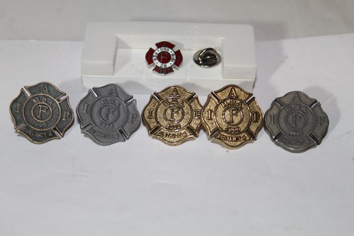 IAFF International Association of Fire Fighters 5 MDA Lapel Pins + Red ...