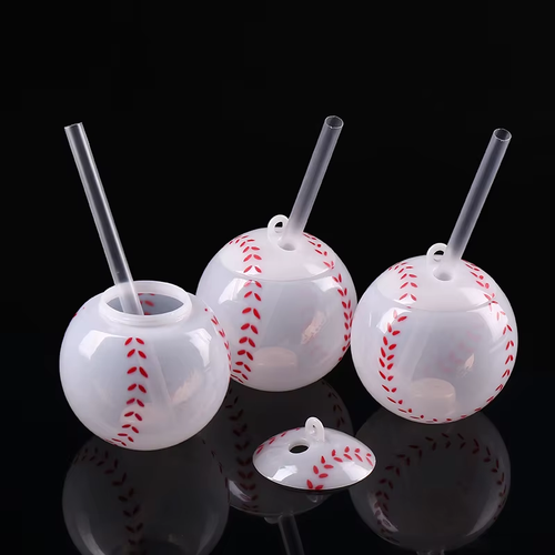 3PCS 400Ml Soccer Softball Straw Cup round Shape European Cup ...
