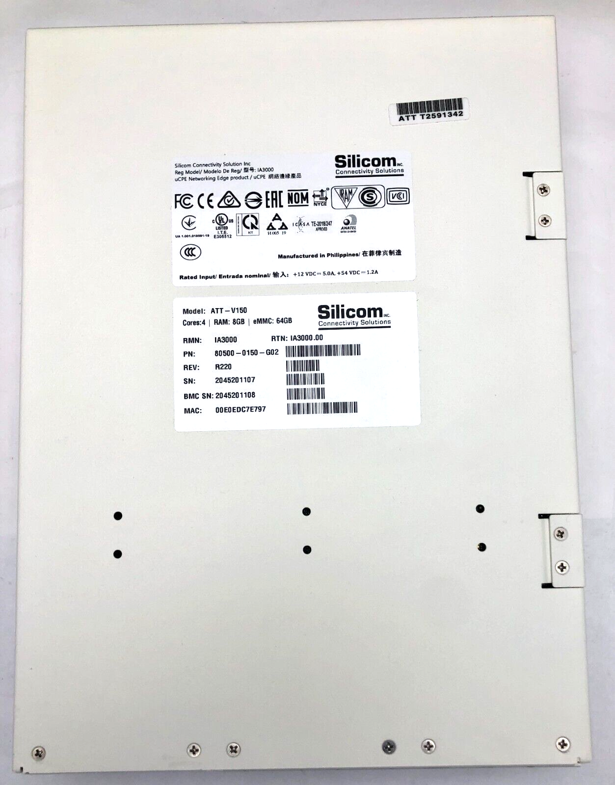 Silicom ATT-V150, 64GB, 80500-0150-G02 w/USRobotics 5686G, 56K uCPE ...