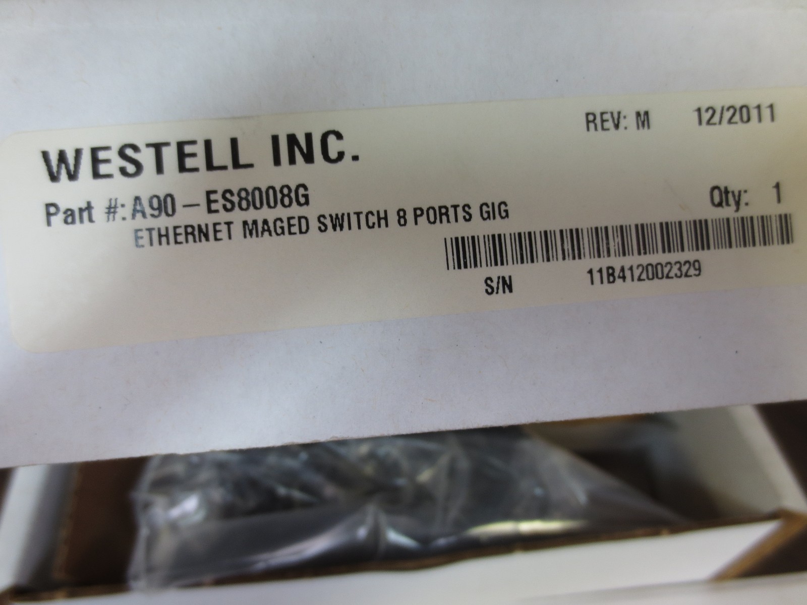 WESTELL A90-ES8008G eSmartES INDUSTRIAL MANAGED ETHERNET EdgeSwitch NEW ...