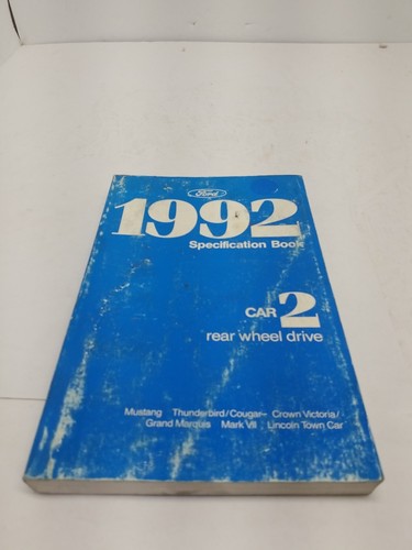 1992 Ford Specifications Book Car Book 2 Rear Wheel Drive | eBay