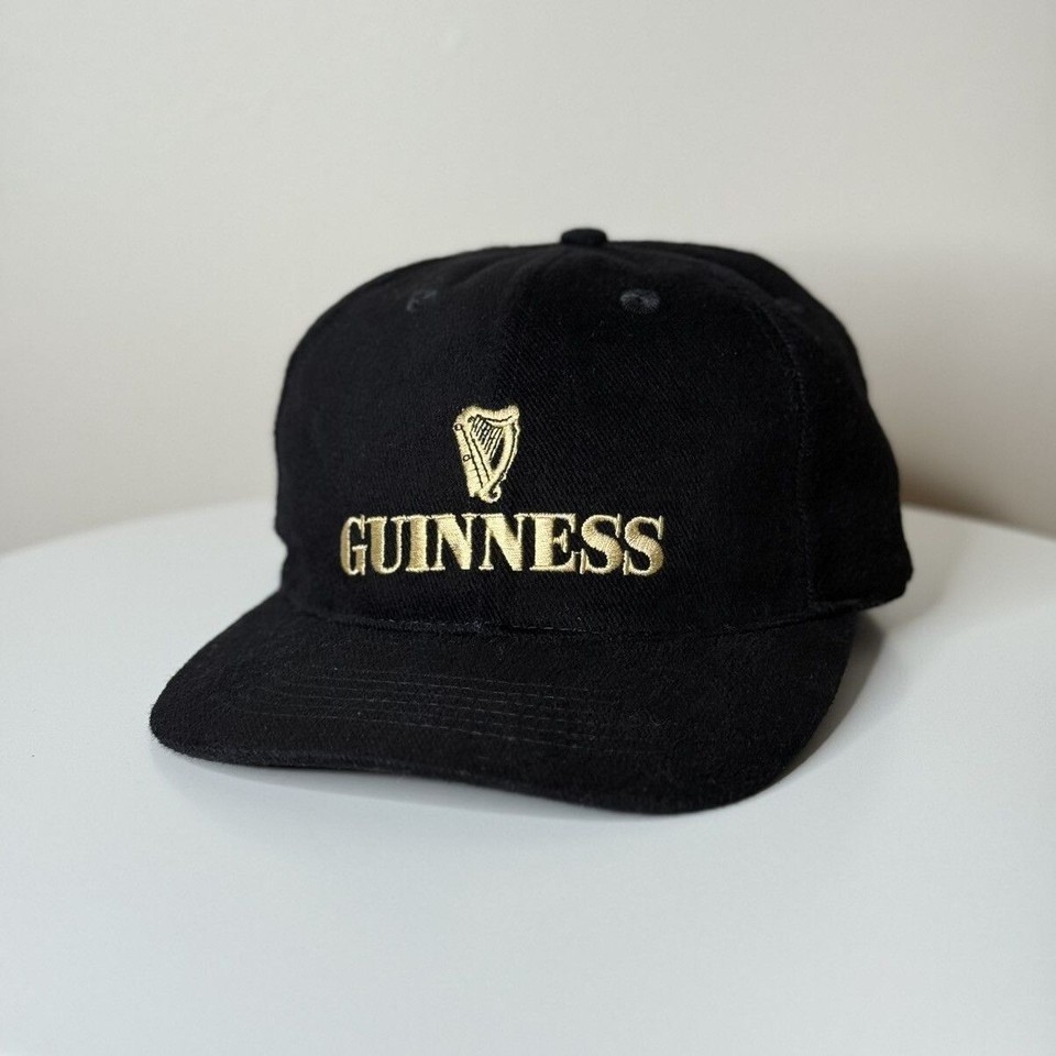 Vintage Guinness Beer Hat Black Gold Logo Made In Taiwan - One Size | eBay