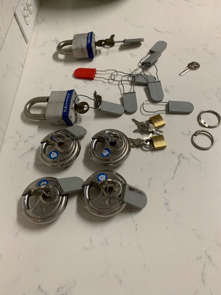 Lot Sale Of (8) Padlocks & Brand Locks- Working Keys and Key Rings | eBay