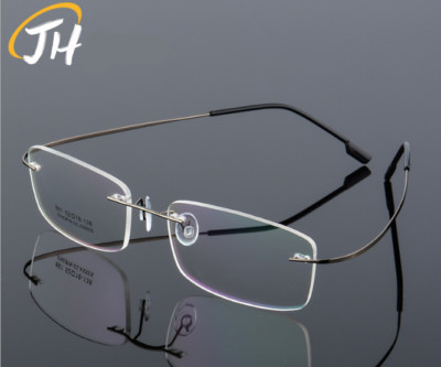 Flexible Memory Alloy Rimless Glasses Eyeglass Frames Women Men ...