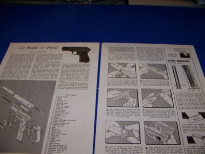 CZ MODEL 27 PISTOL..TAKEDOWN/EXPLODED VIEW/PARTS LEGEND..(564LL) | eBay