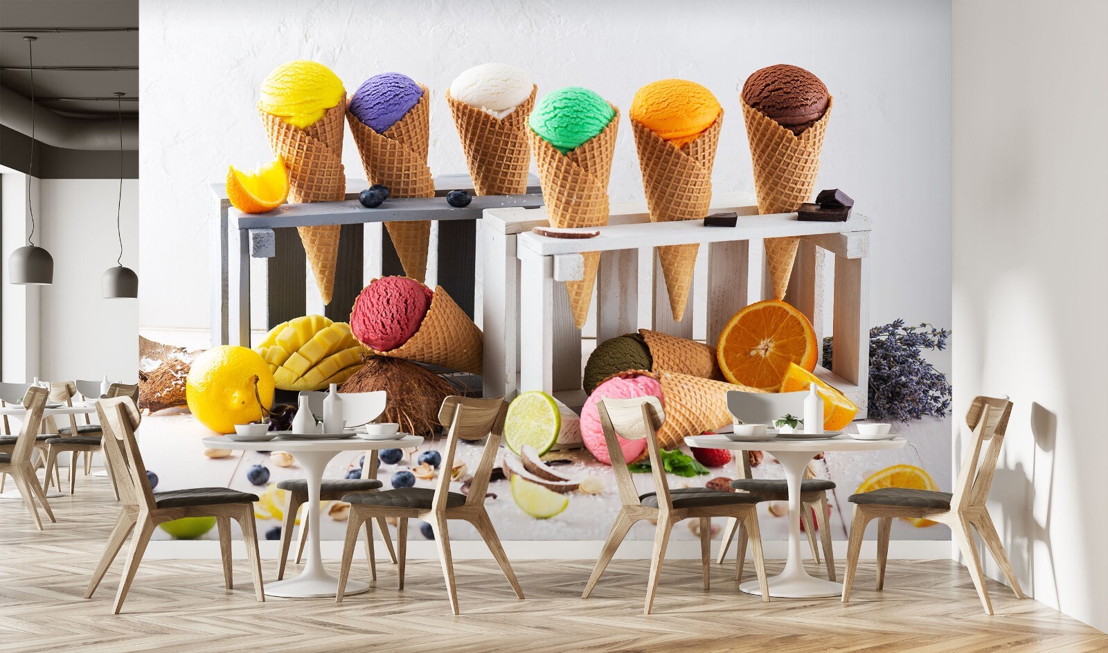 3D Coconut Flavor K2096 Ice Cream Wallpaper Mural Self-adhesive ...