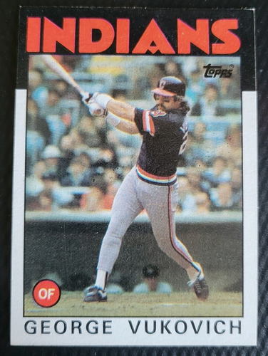 1986 Topps TCG OF GEORGE VUKOVICH Cleveland Guardians MLB Baseball Card ...