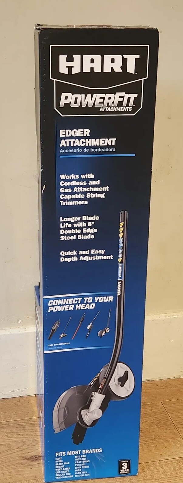 HART Power Fit Edger Attachment Steel Blade Cordless Gas Capable String ...