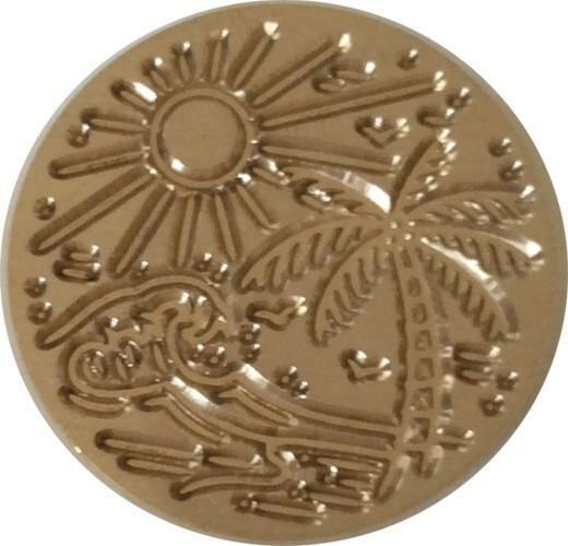 Palm Tree, Sea & Sun Beach Scene Wax Seal Stamp Head, 1.2" diameter | eBay