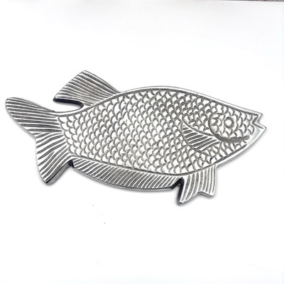 Silver Aluminum Footed Fish Trivet | eBay