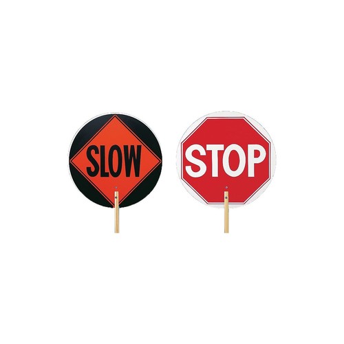 Mutual Industries "STOP"/"SLOW" Temporary Traffic Control Sign Paddle ...