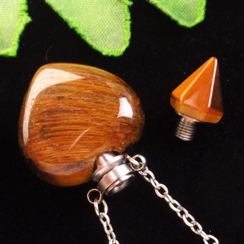 Tiger Eye Gem Charm Essential Oil Diffuser Bottle Necklace 17.5" H62910 ...