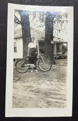 Six Vintage Vernacular Photos Bicycles Woman Boy Period Clothes c ...