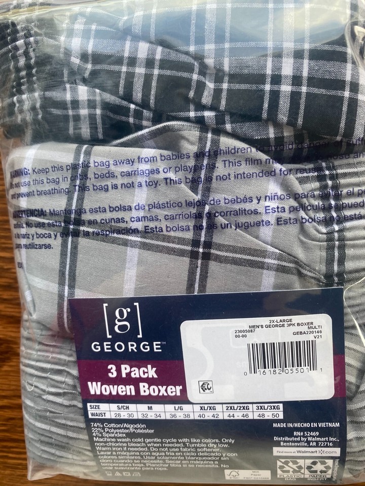 Men's George Boxers Size XL 3 Pack M255 | eBay