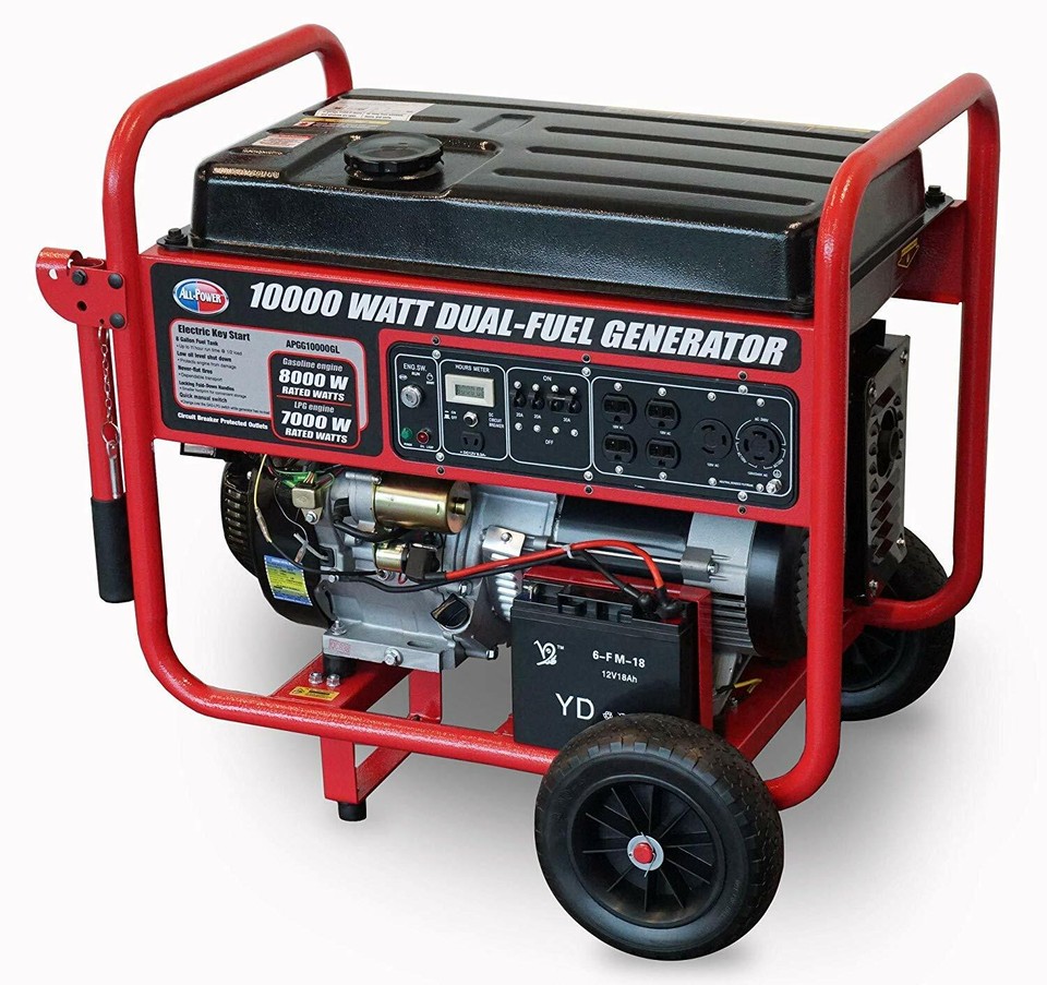 All Power 10,000-W Portable Hybrid Dual Fuel Gas Generator with ...