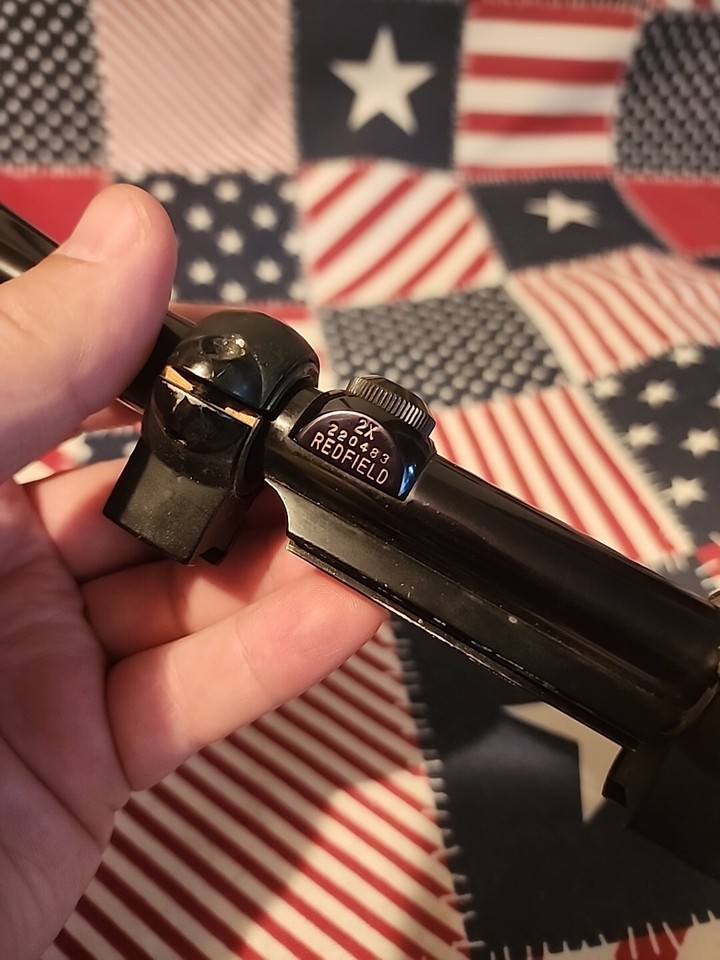 VINTAGE BABY REDFIELD 2X GLOSS 3/4" RIFLE SCOPE FINE RETICLE W .22 BASE ...