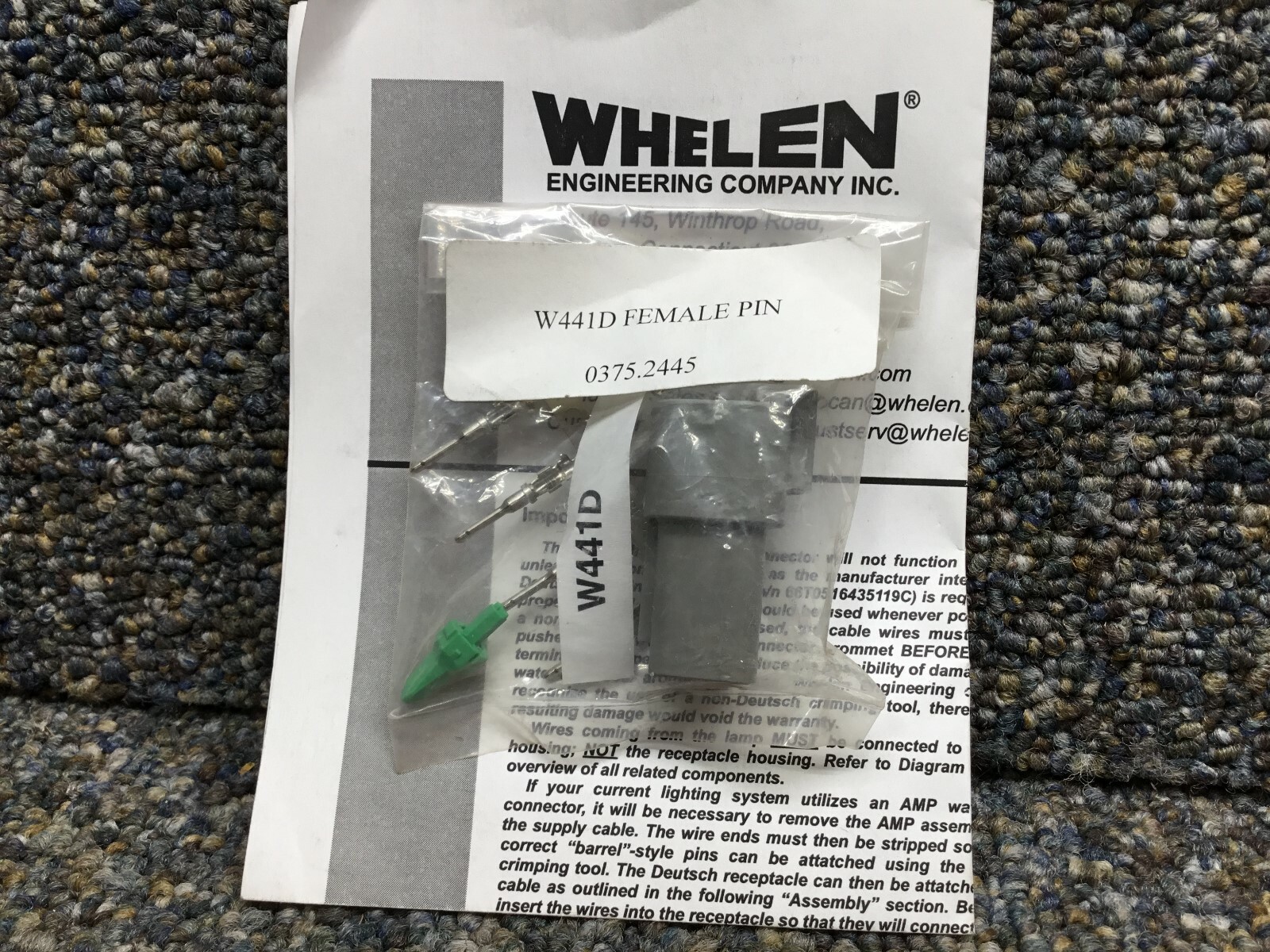 Whelen W441D Deutsch Weatherproof Connector Kit with Pins 0375.2445 | eBay
