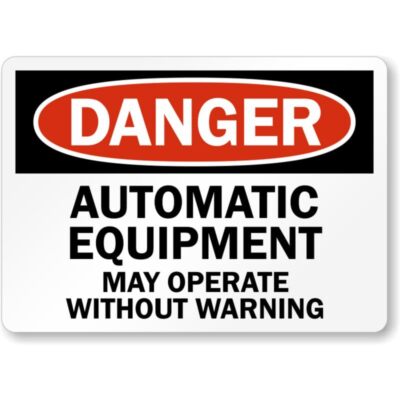 Automatic Equipment Danger Aluminum Weatherproof Sign p989 | eBay
