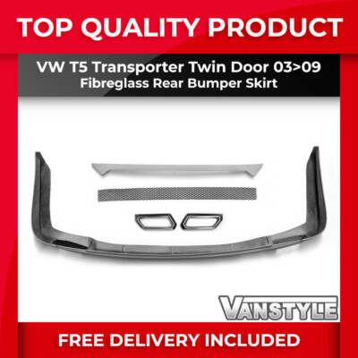 FITS VW T5 TRANSPORTER 03>09 REAR BUMPER SKIRT SPOILER VALANCE SPLITTER ...