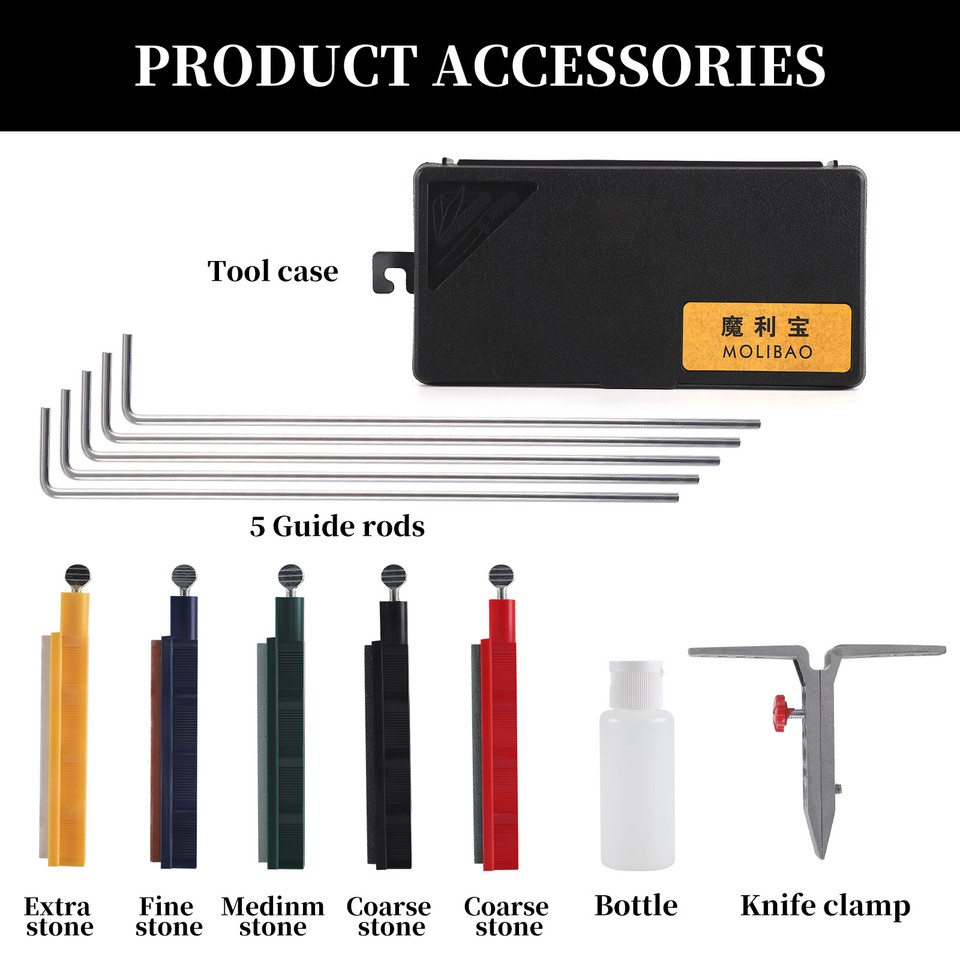 5 Stone Controlled Angle Precision Professional Knife Sharpening System ...
