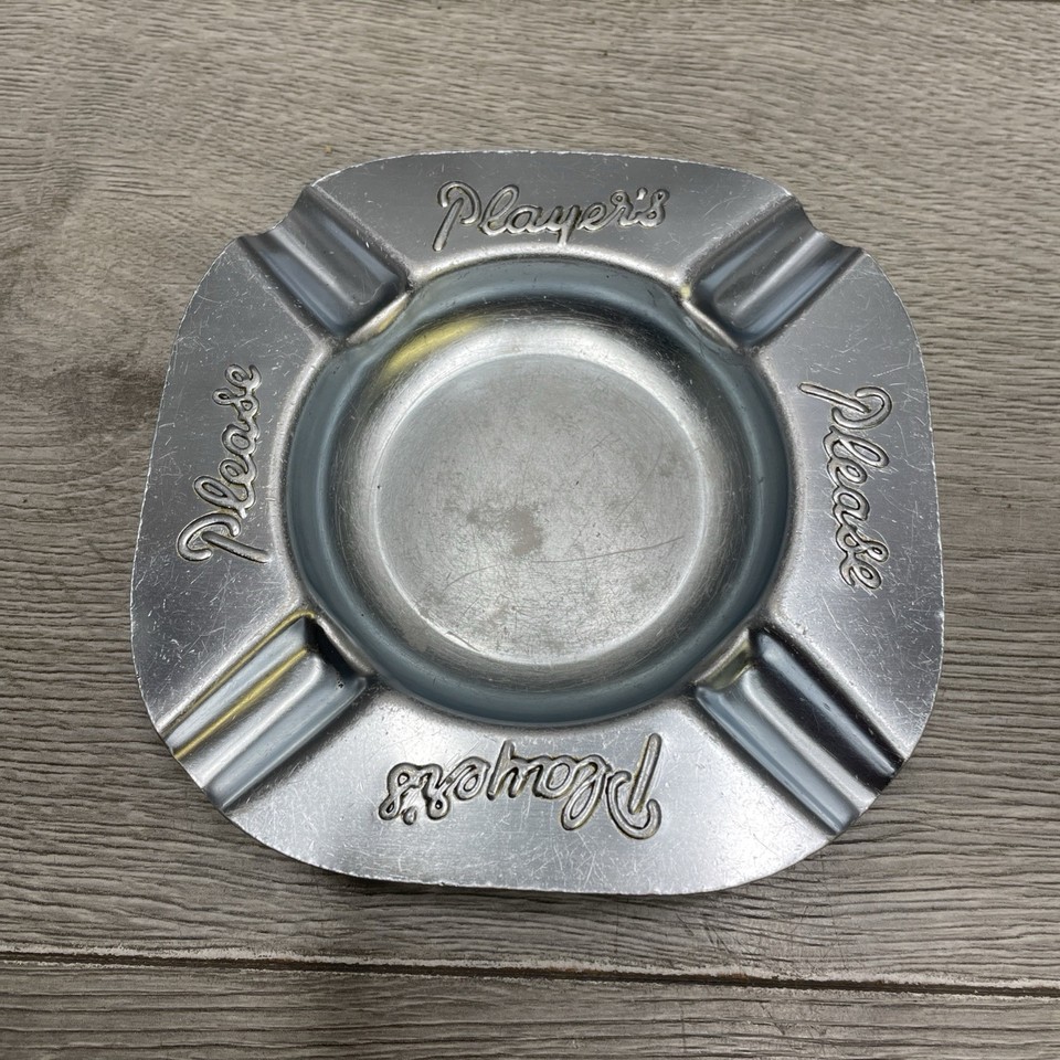 2 x Vintage Players Cigarettes Advertising Alloy Ashtrays 13cm x 13cm ...