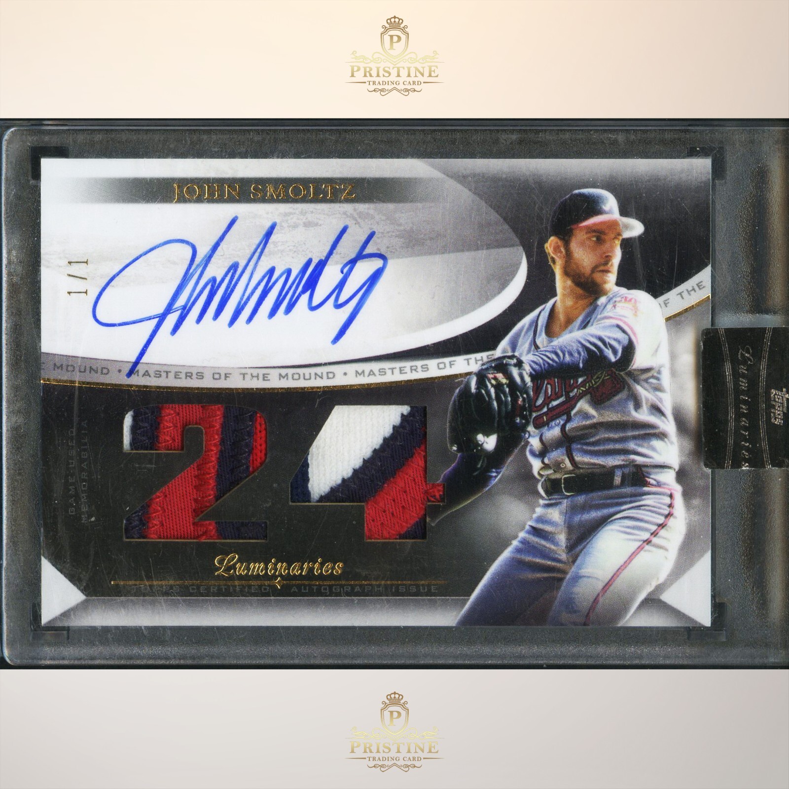 JOHN SMOLTZ 2021 Topps Luminaries 1/1 Masters of the Mound Patch Auto # ...