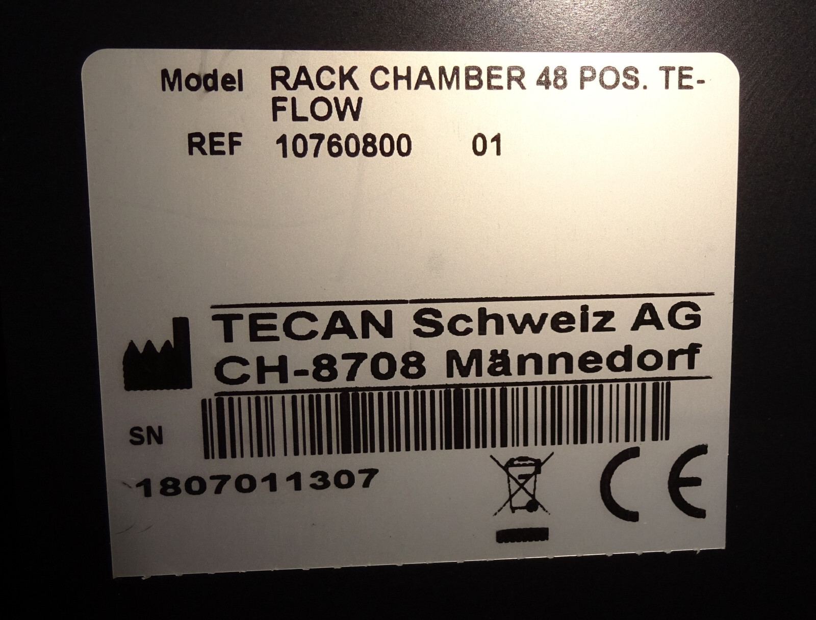 Tecan Schweiz AG Rack Chamber 48 POS. TE-FLOW 10760800 NEW | eBay