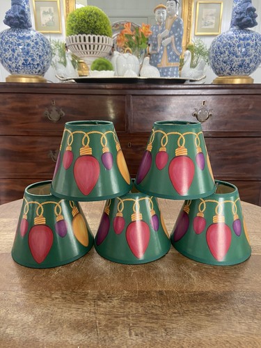 Vtg Set Of 5 Colorful 80’s 90’s Christmas Chandelier Shades 4” Mini ...